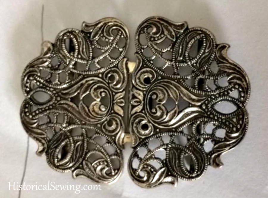 Removing the Tarnish on a Silverplate Buckle – Historical Sewing